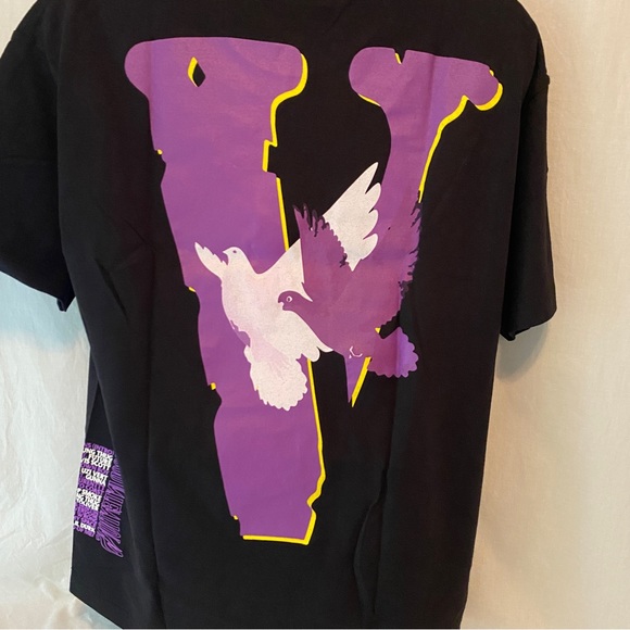 VLONE | Shirts | Vlone Good Intentions Size Xl Black Purple Doves Tee ...